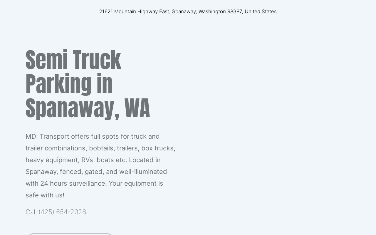 Semi Truck Parking, Spanaway, WA - MDI TRANSPORT
